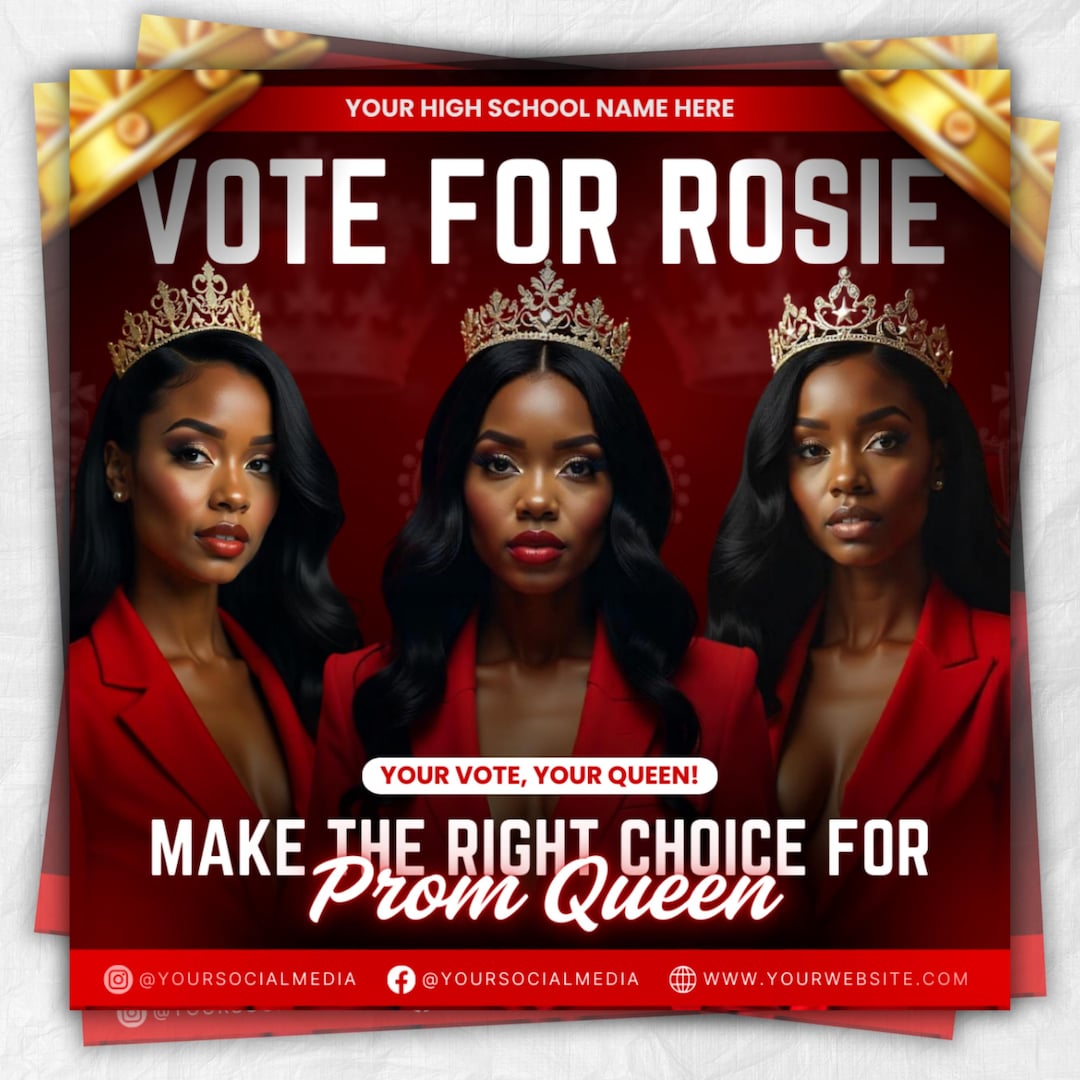 Vote Prom Queen Flyer, Prom Flyer, Prom Queen Campaign, Prom Queen ...