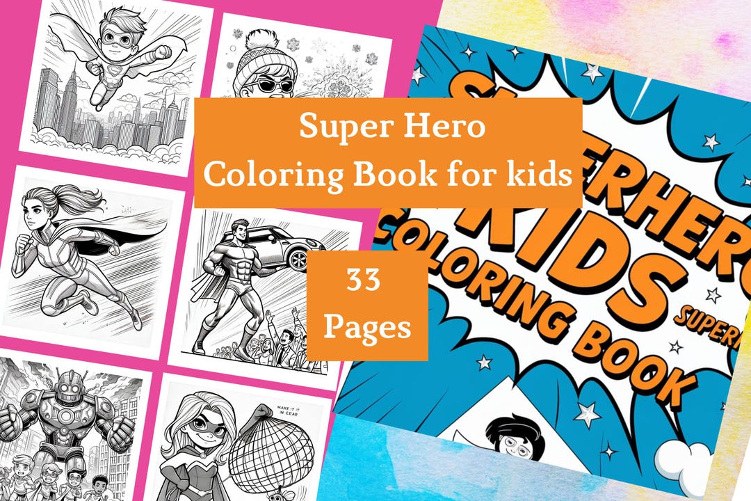 Superhero Kids Coloring Book – Fun Activity Book for Boys, Girls, Hero ...