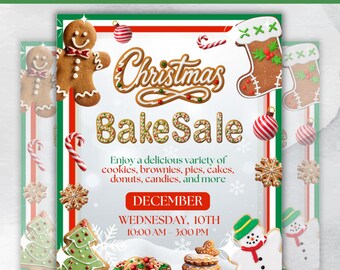 Christmas Sweet Treats Flyer, Diy Flyer Template Design, December Bake ...