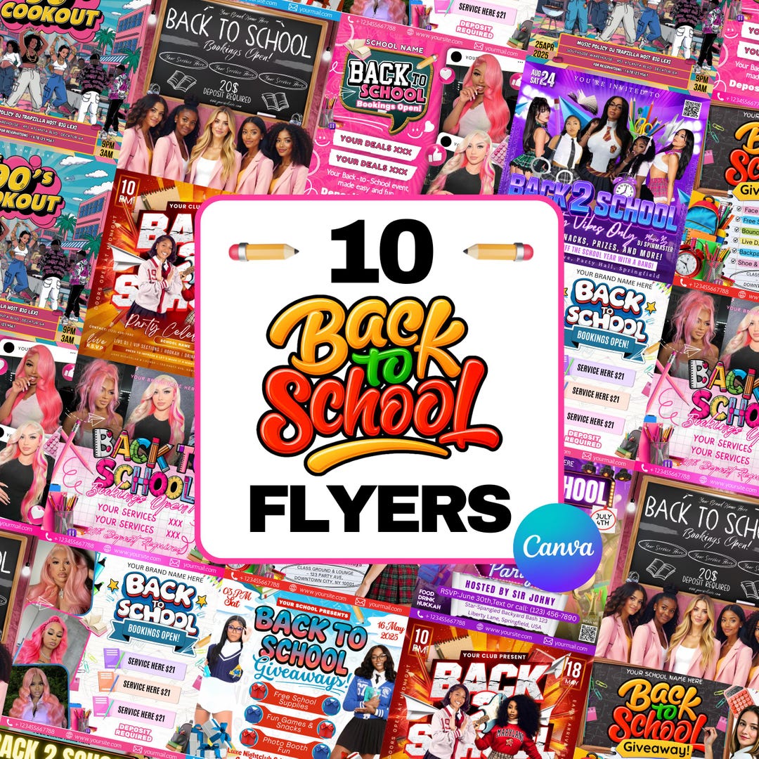 Back to School Flyers Bundle, Back to School Sale Flyers, Braid Special ...