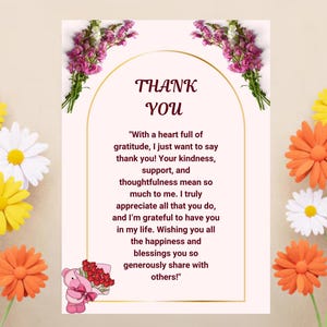 Editable Thank You Card Template | Instant Download, Customizable ...