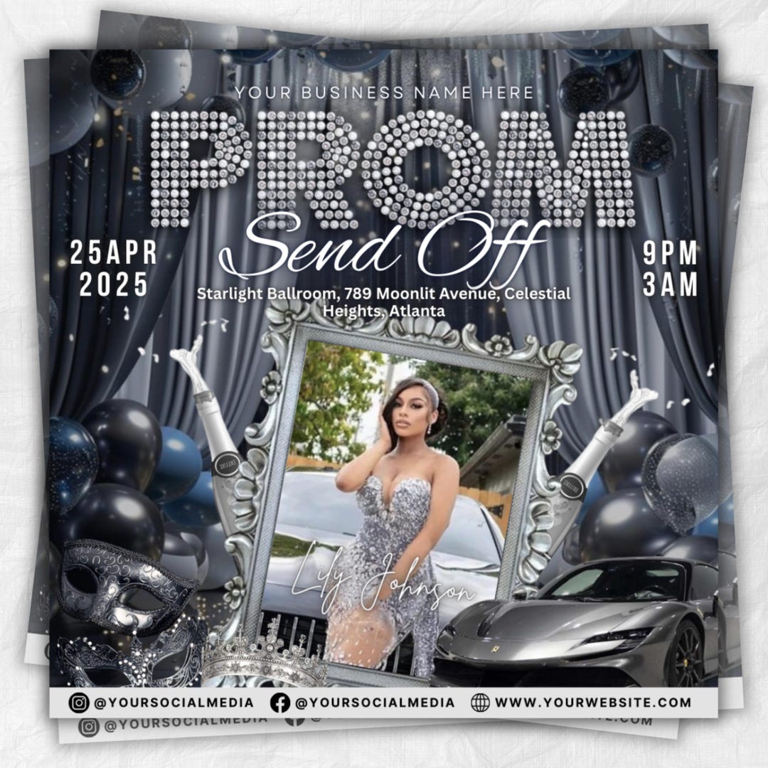 Prom Invitation, Prom Send off Flyer, Prom Invitation Flyer, Prom Queen ...
