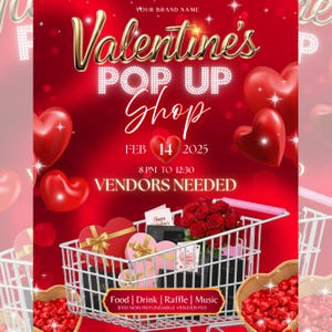 Valentine Pop up Shop Flyer, Valentine Event Flyer Template, Pop up ...