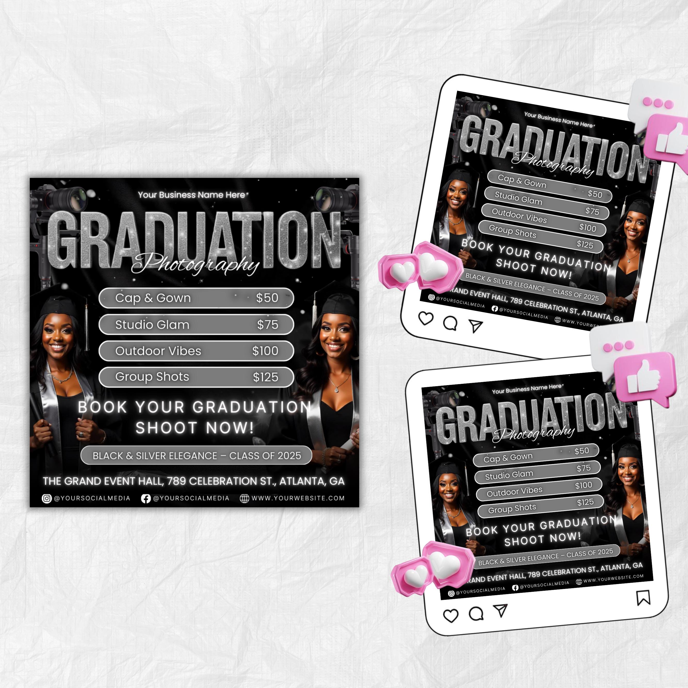 Graduation Photoshoot Flyer, Graduation Photos Flyer, Photographer ...