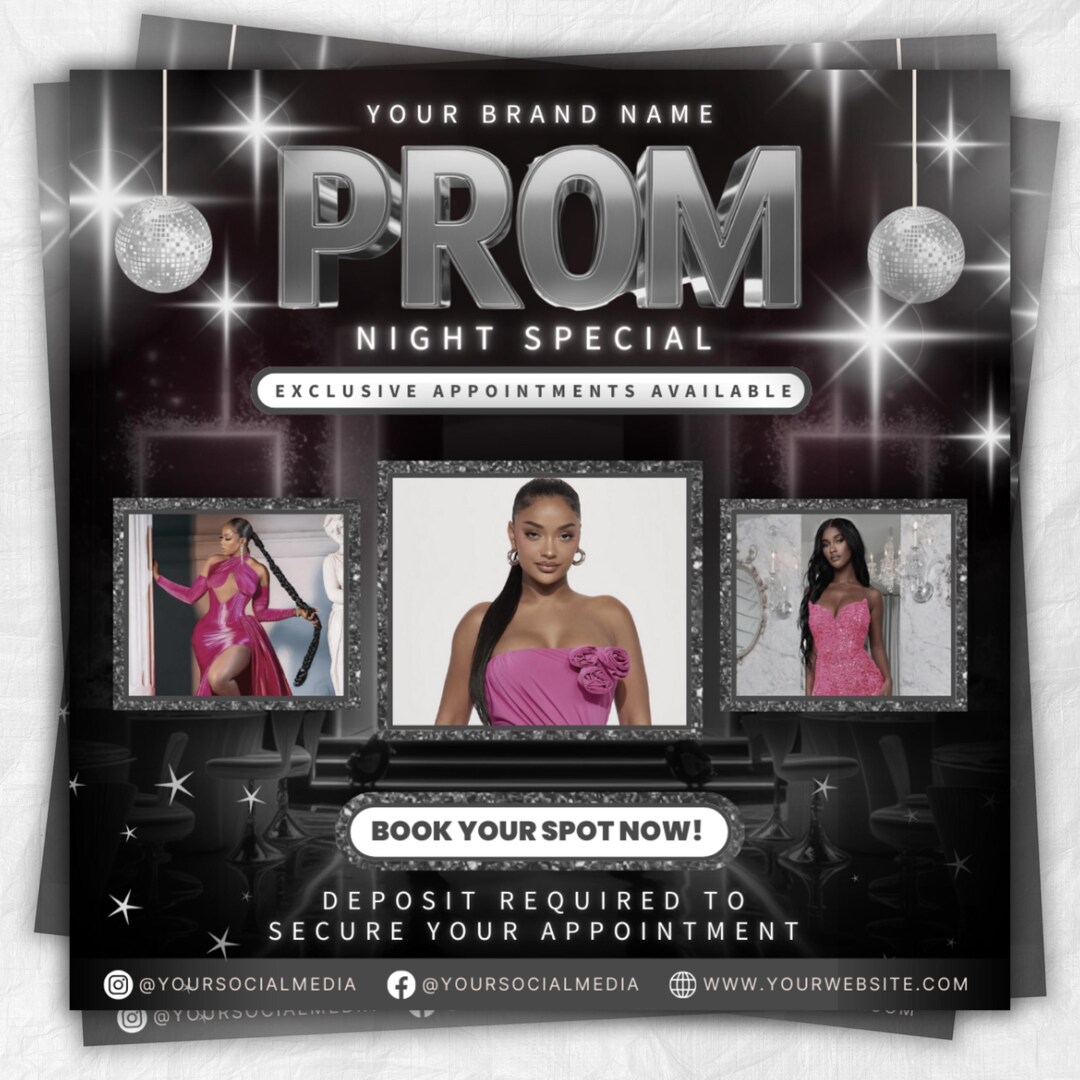 Prom Bookings Flyer, Prom Hair Flyer, Prom Queen MUA Flyer, Prom Flyer ...