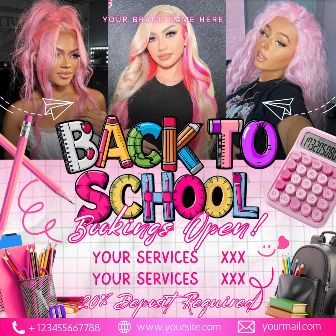 Back to School Flyer, Back to School Sale Flyer, Back to School Hair ...