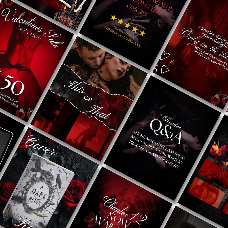 Dark Romance Bookstagram Template, Dark Academia Instagram Post for ...