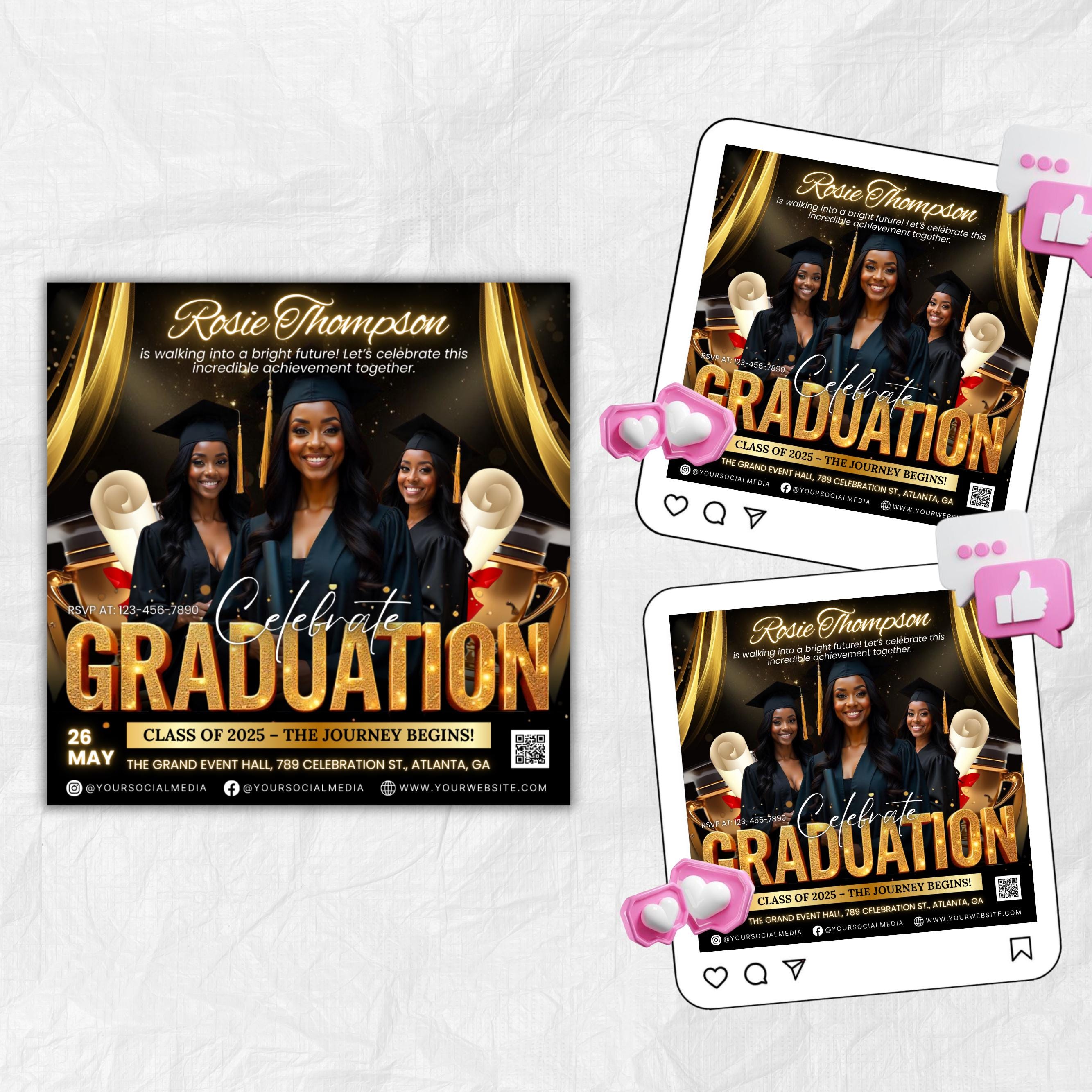 Graduate Flyer, Graduation Party, Graduation Invitation, Grad She Did ...