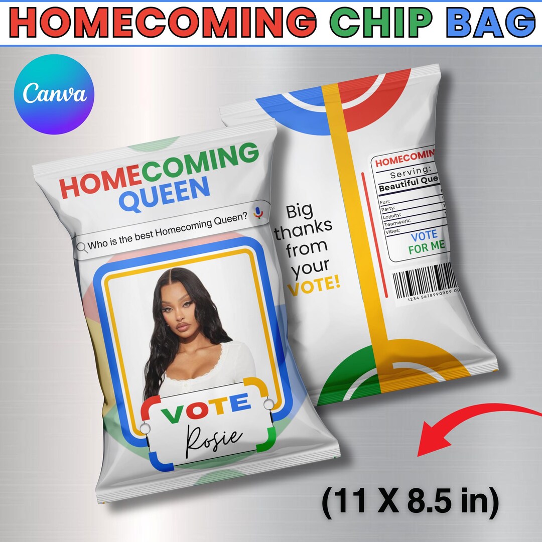 Chip Bag Template, Google Vote Chip Bags, Home Coming Chip Bag ...