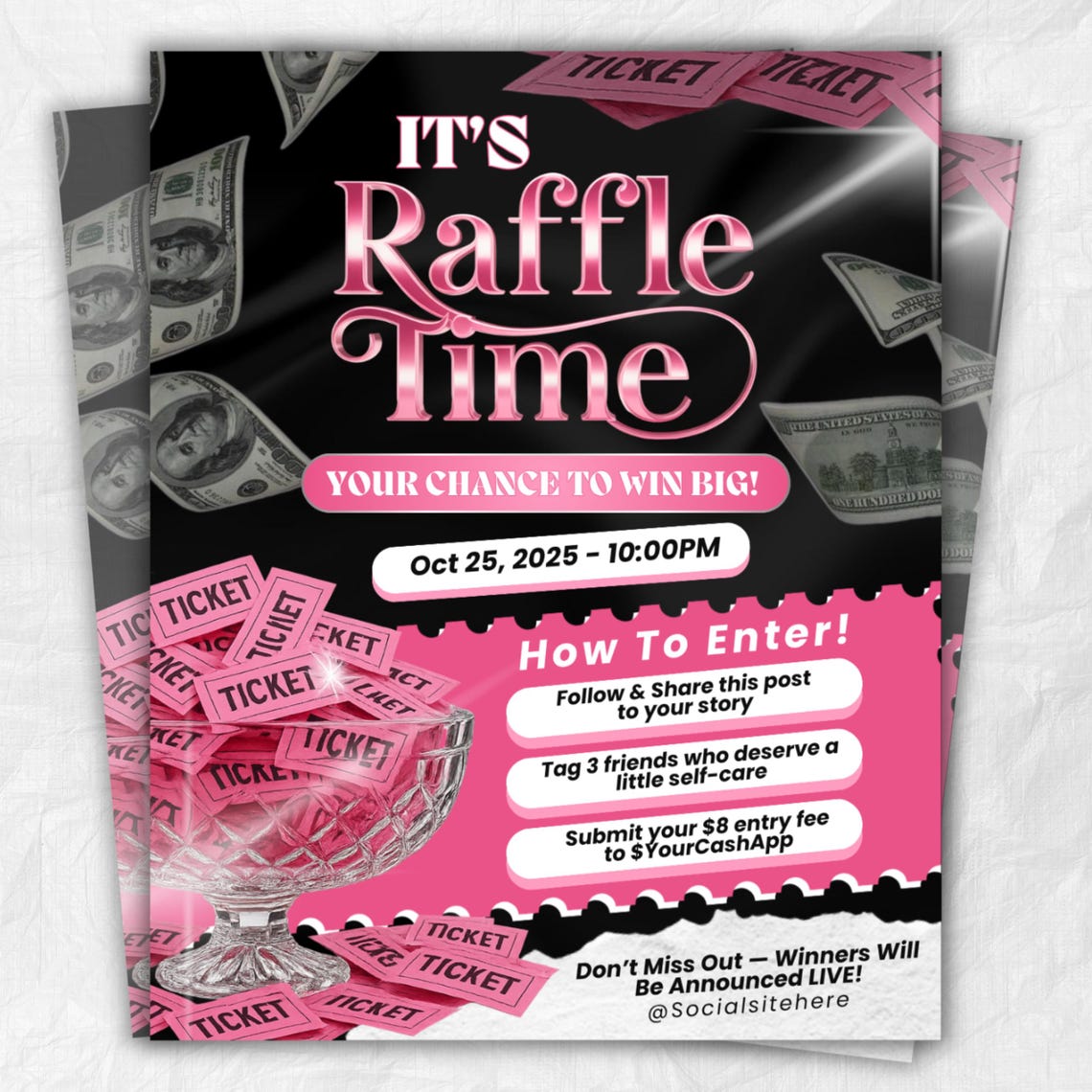 Editable Raffle Flyer Template for Giveaways & Contests | DIY Beauty ...
