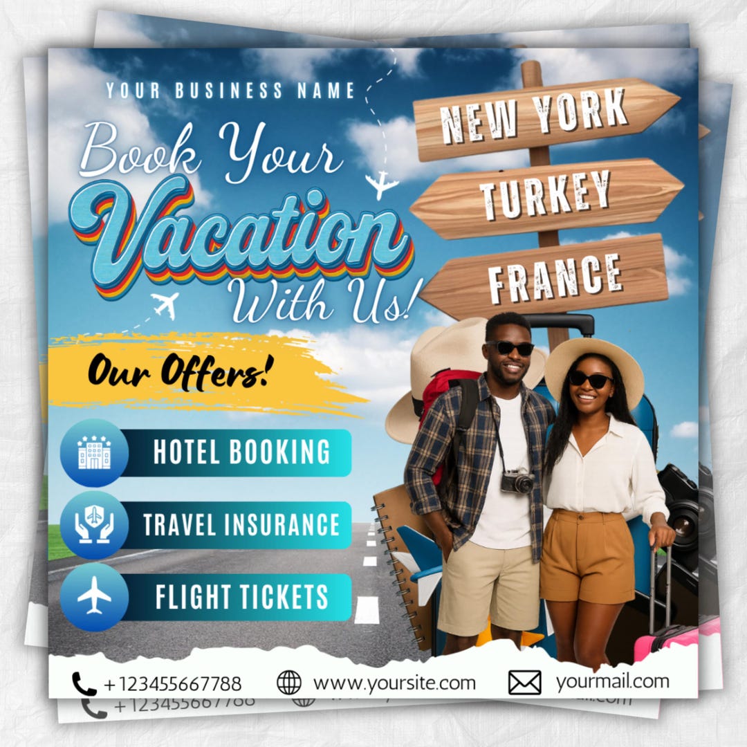 Travel Agent Flyer, DIY E-flyer Template, Travel Flyer, Vacation Flyer ...