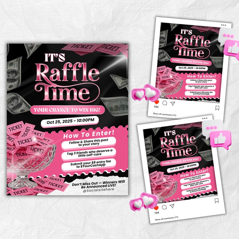 Editable Raffle Flyer Template for Giveaways & Contests | DIY Beauty ...