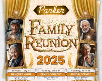Family Reunion Flyer, Family Reunion Announcement Flyer, Editable ...