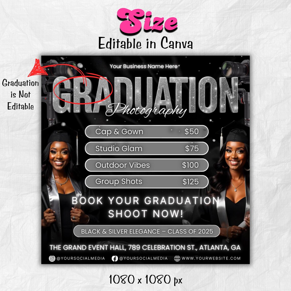 Graduation Photoshoot Flyer, Graduation Photos Flyer, Photographer ...