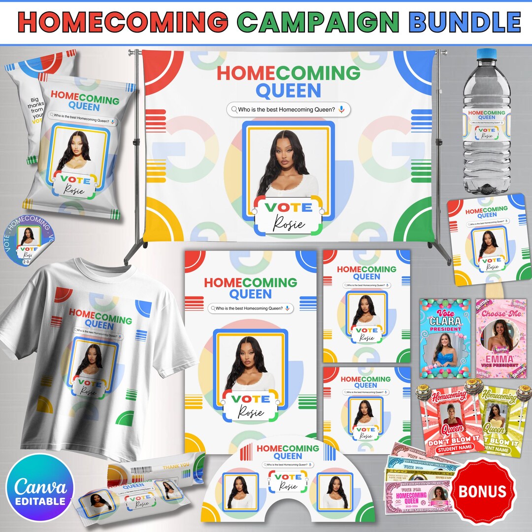 Vote Homecoming Queen Campagin Bundle, Google Theme Homecoming Party ...