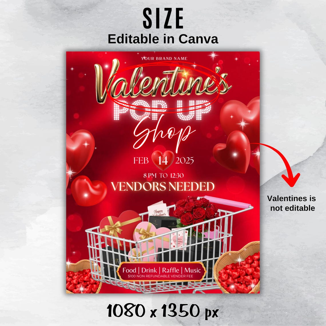 Valentine Pop up Shop Flyer, Valentine Event Flyer Template, Pop up ...