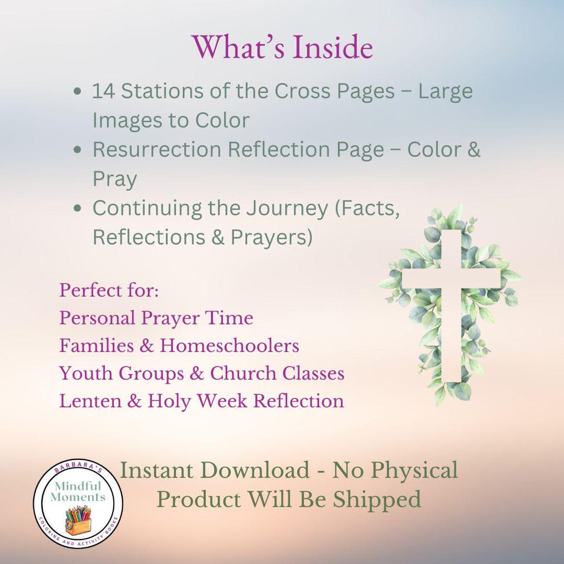 Stations of the Cross Coloring Journal: Catholic Lent Reflection ...