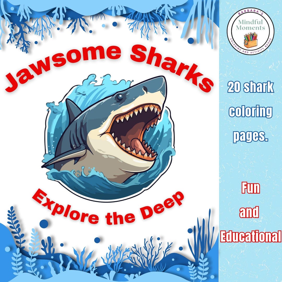 Jawsome Sharks Coloring Pages – Learn Through Coloring | Ocean Animal ...