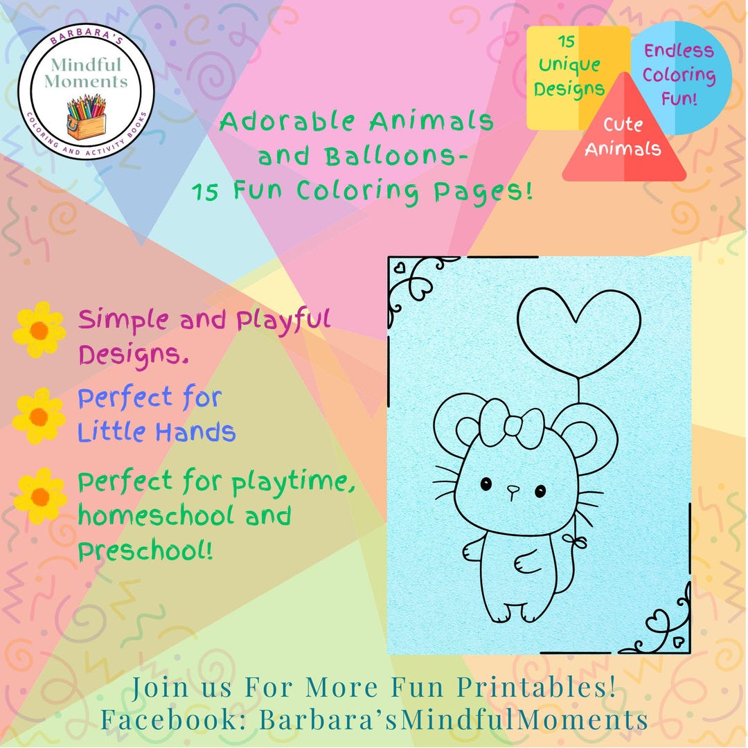 15 Cute Animal Coloring Pages, Printable Coloring Fun for Kids, Fun and ...