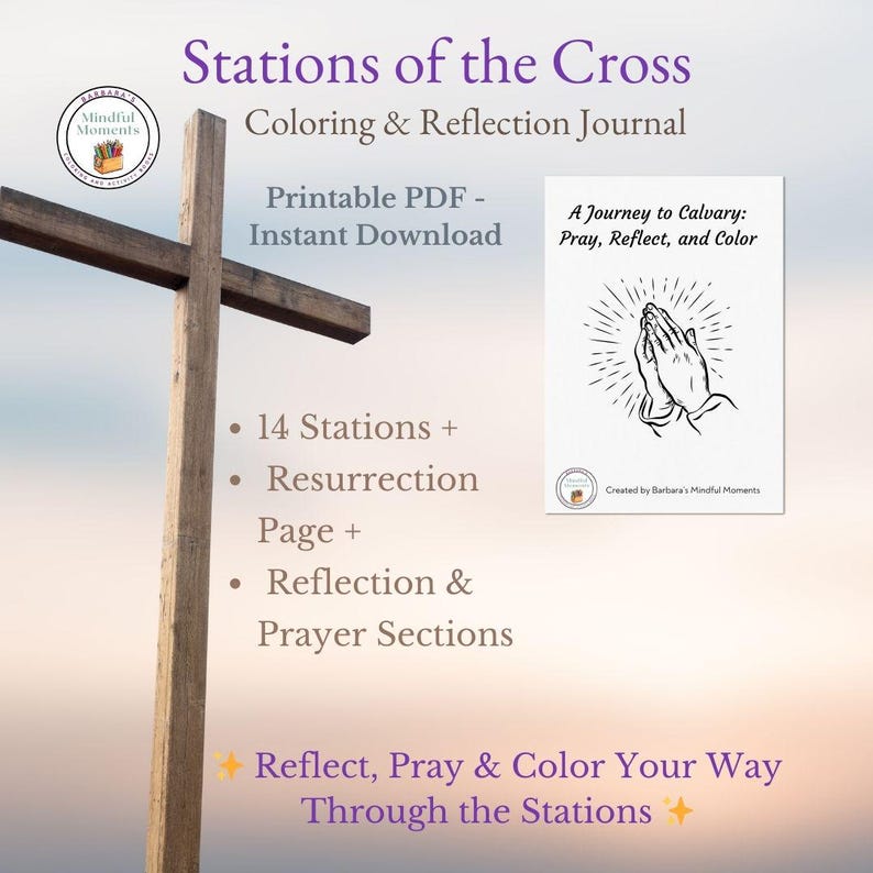 Stations of the Cross Printable Catholic Coloring and Reflection ...