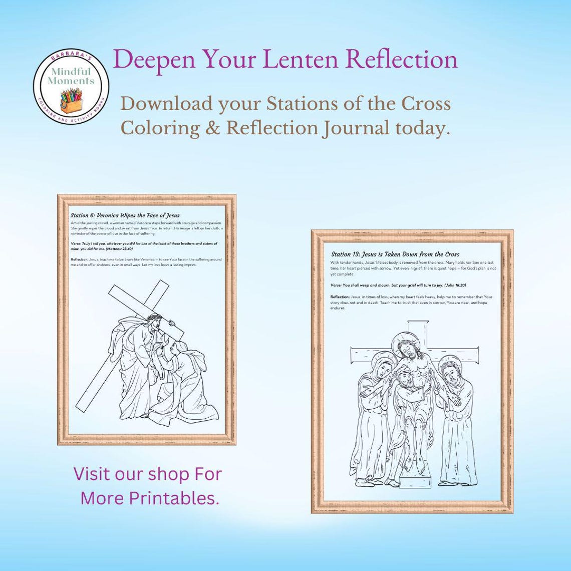Stations of the Cross Coloring Journal: Catholic Lent Reflection ...
