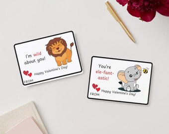 Printable Valentine’s Day Cards for Kids | 12 Cuttable Classroom Cards ...