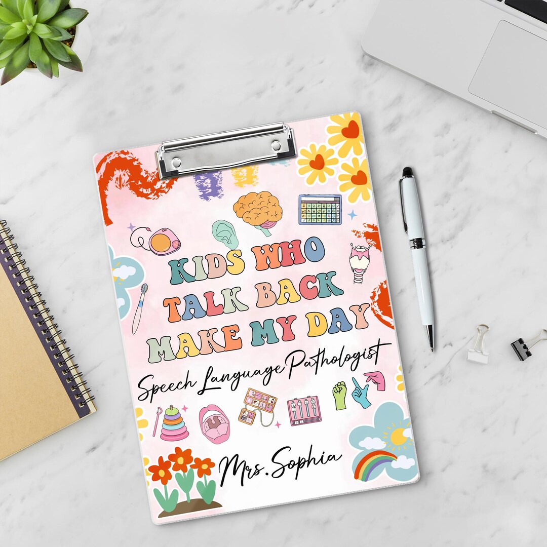 Personalized SLP Clipboard: Retro Speech Therapy Gift - Etsy