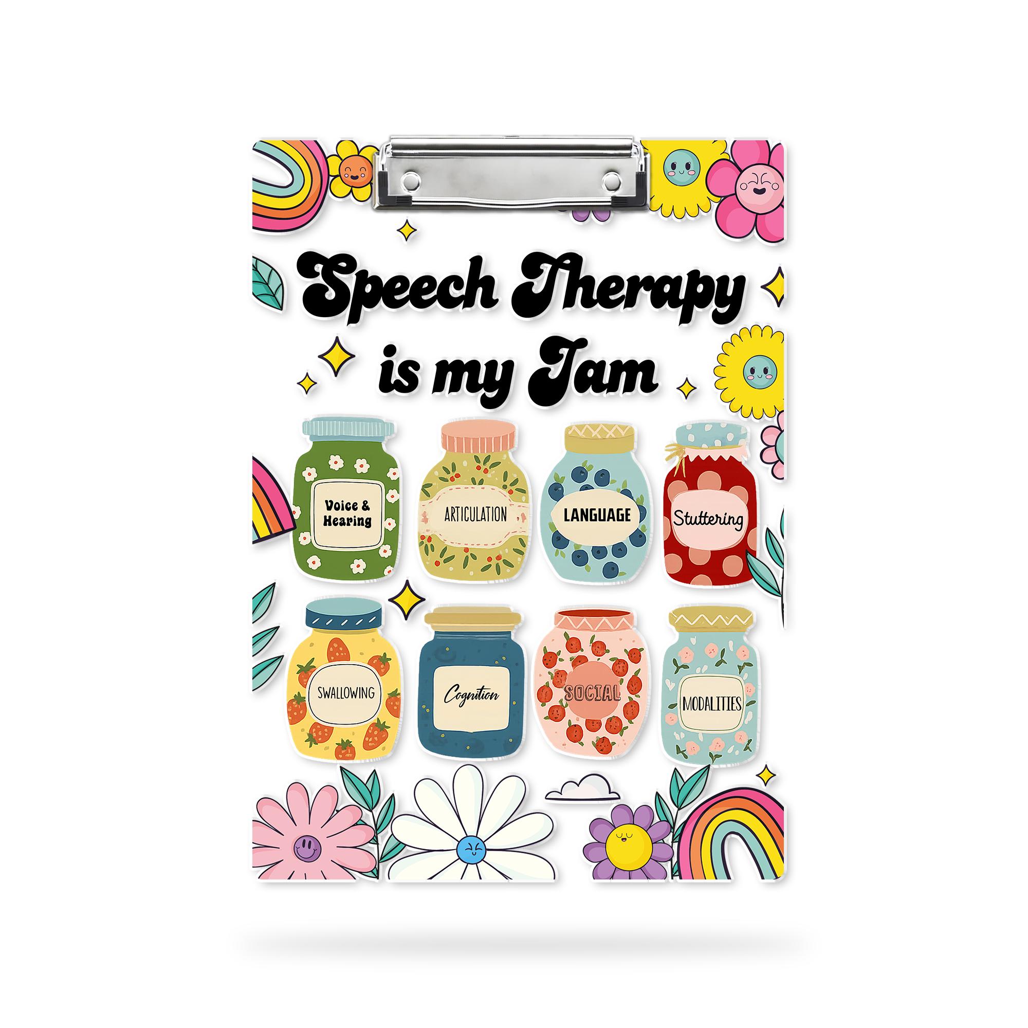 Speech Therapy Clipboard: SLP Gift, Playful Jam Design - Etsy
