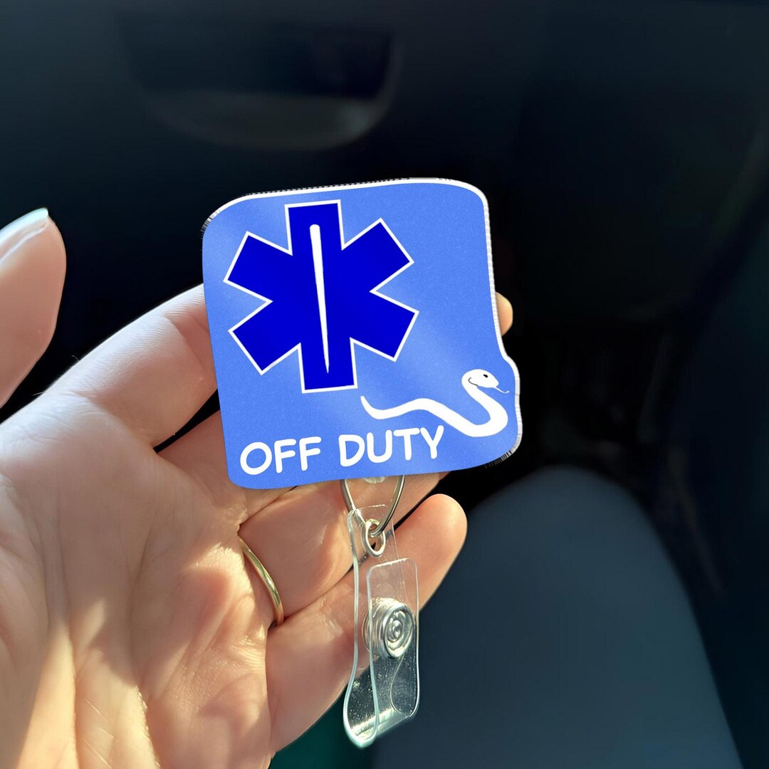 EMS off Duty Badge Reel, Star of Life Badge Holder, EMT Paramedic Badge ...