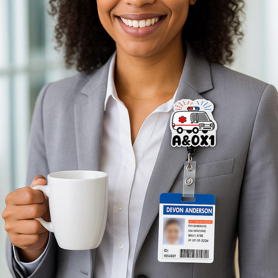 EMS A&O X1 Badge Reel, Funny EMT Paramedic Badge Reel, Acrylic ...