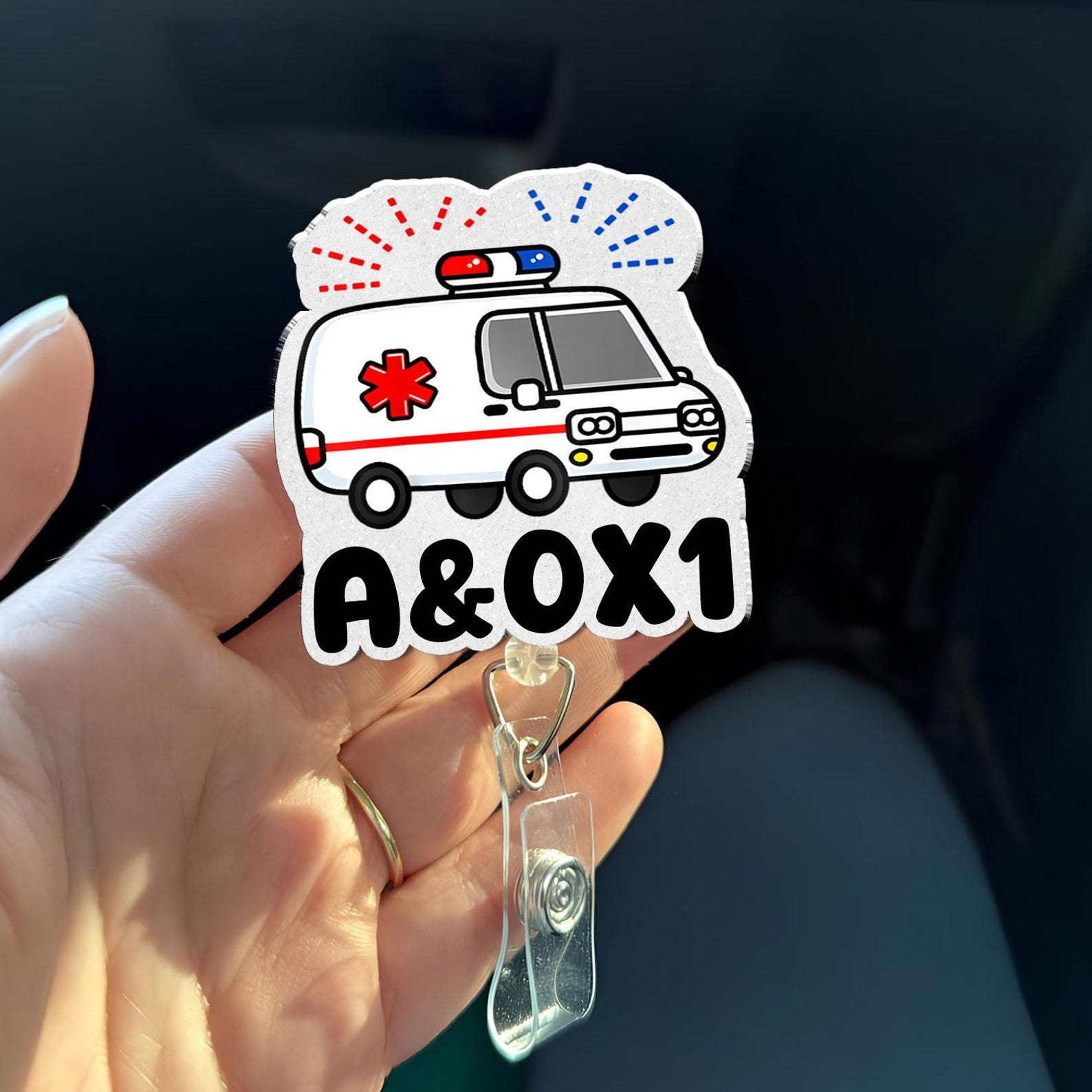 EMS A&O X1 Badge Reel, Funny EMT Paramedic Badge Reel, Acrylic ...