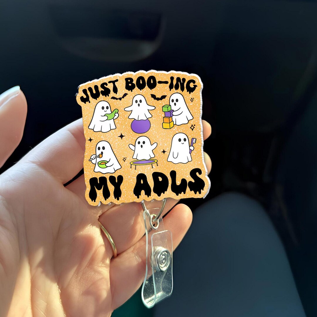 Just Boo-ing My Adls Badge Reel – Halloween Ghost Retractable ID Holder ...
