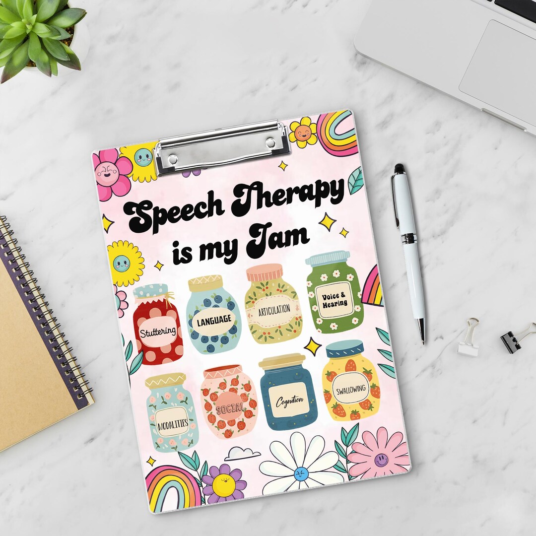 Speech Therapy Clipboard: SLP Gift, Playful Jam Design - Etsy