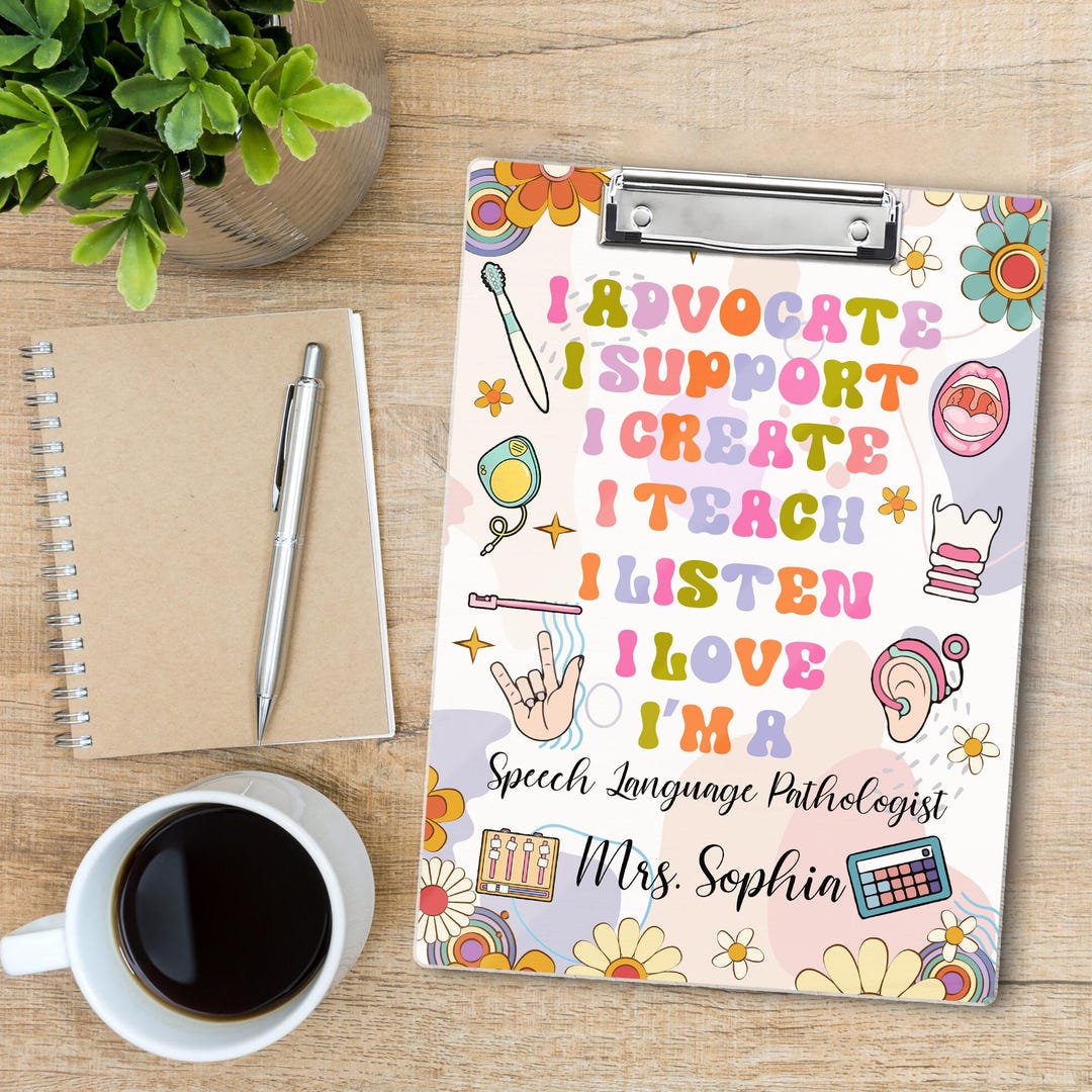 Personalized SLP Clipboard: Retro Speech Language Pathologist Gift - Etsy