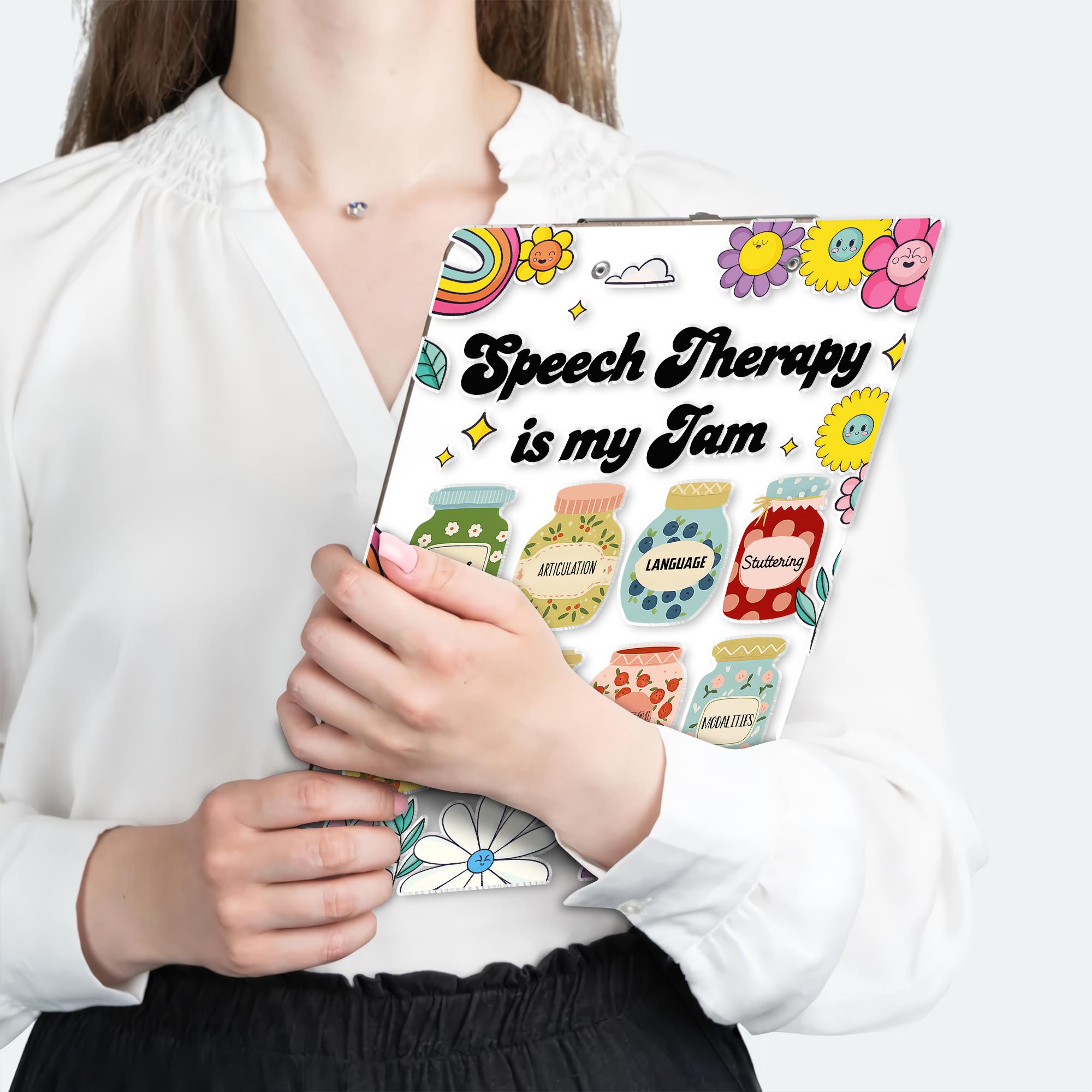 Speech Therapy Clipboard: SLP Gift, Playful Jam Design - Etsy