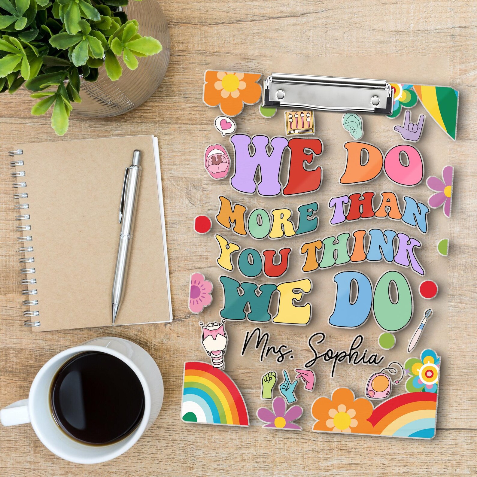 Personalized SLP Clipboard: Retro Speech Language Pathologist Gift - Etsy