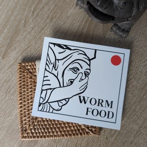 Medieval Laughing Peasant Sticker - Worm Food Logo: Waterproof Vinyl ...
