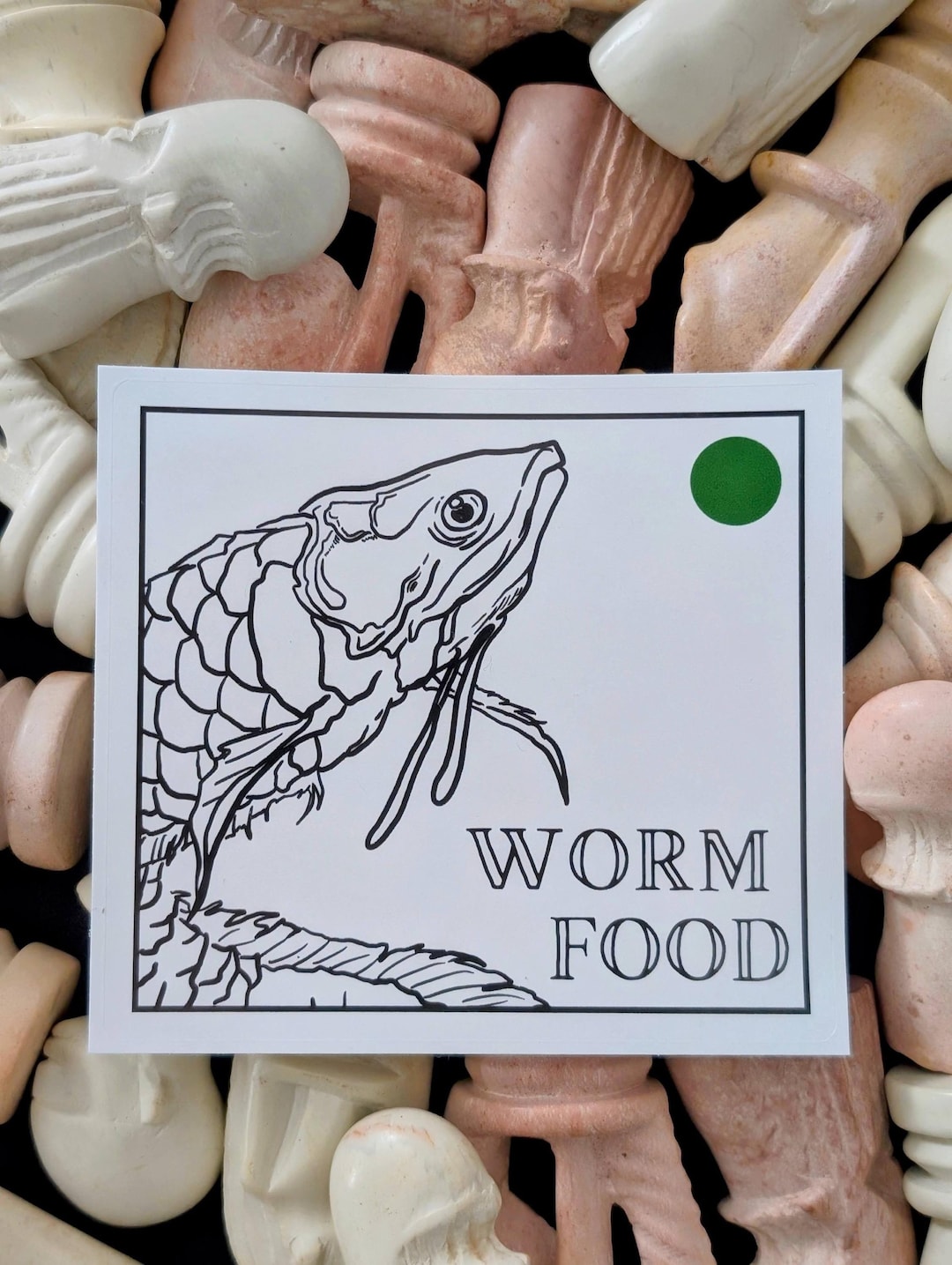 Carp Fish Sticker: Worm Food Logo, Waterproof Vinyl Art Sticker - Etsy