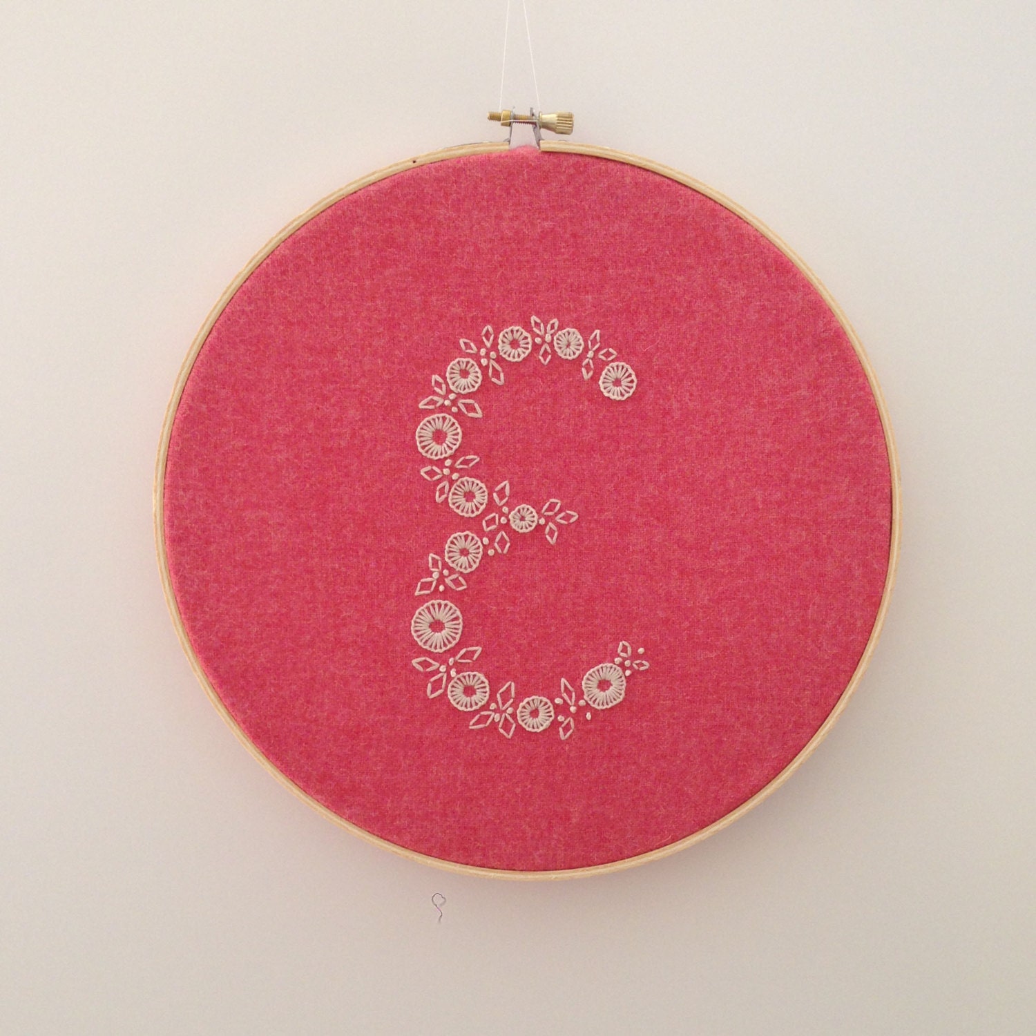 Floral E Monogram Hand Embroidery Pattern Instant Download | Etsy