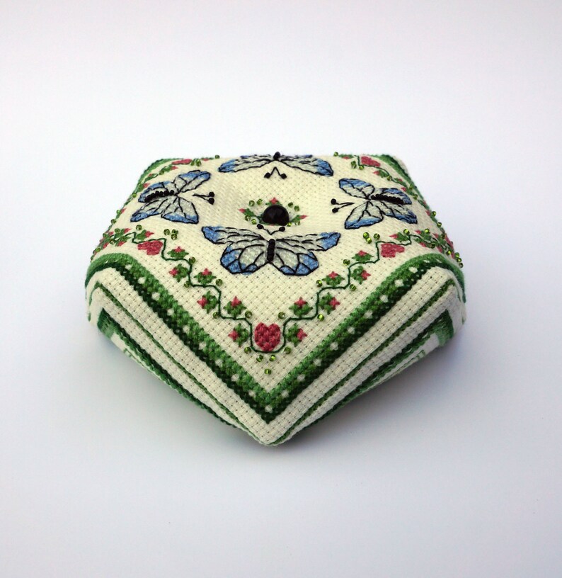 Blue Butterflies Biscornu Pattern Cross Stitch Instant Download - Etsy