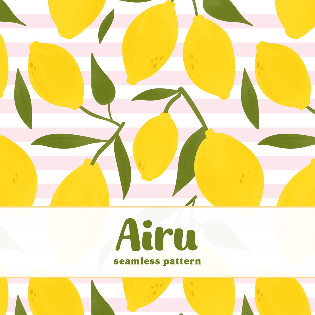 Hand-drawn Lemon Seamless Pattern Digital Download | Citrus ...