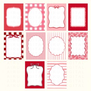 Hand-drawn Valentine Frames in PNG | Pink Coquette Ribbon Borders ...