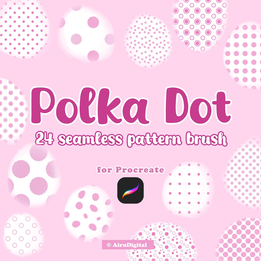 Seamless Pattern Polka Dot Brush, Procreate Tool, Digital Artwork ...