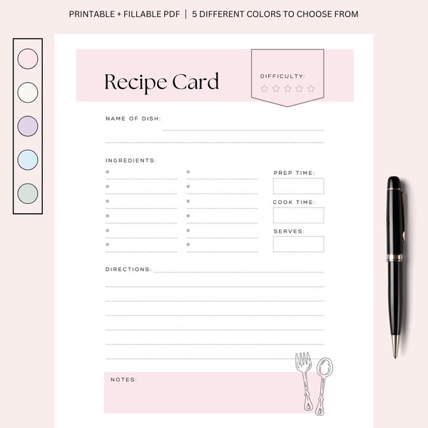 Cute Recipe Cards - Etsy