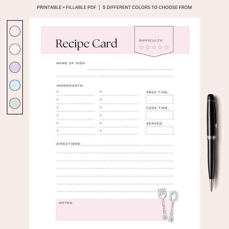Cute Recipe Cards - Etsy