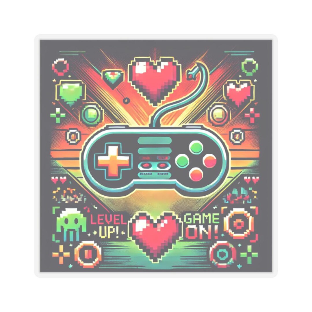 Gaming Sticker Gamer Decal Video Game Accessories Retro Gaming Sticker ...