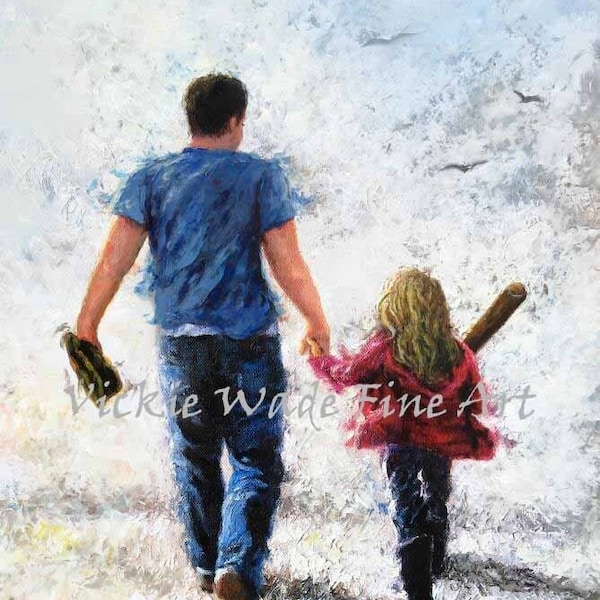 Father Daughter Softball Art - Etsy