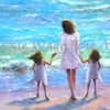 Five Sisters Art Print, Five Daughters, Five Girls Walking in Rain ...