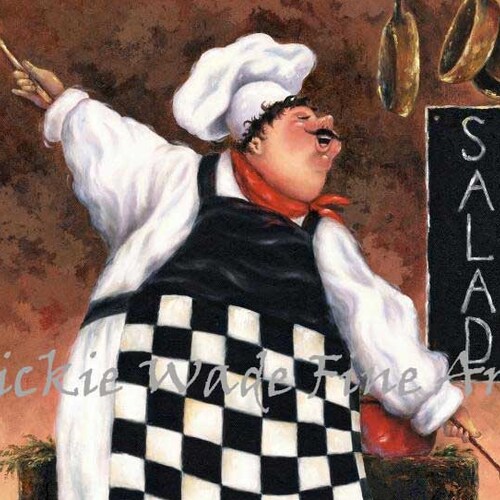 Chef Art Print Fat Chefs Chef Paintings Prints Chef Art - Etsy