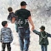 Father and Three Sons Art Print: Bald Dad With Boys, Vickie Wade Art - Etsy
